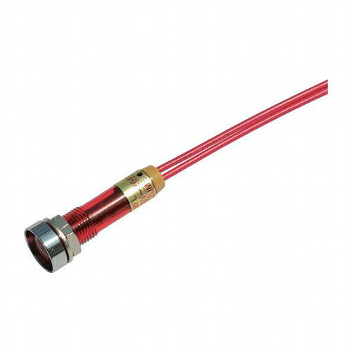 【商品スペック】特長●抵抗器内蔵の高輝度LED表示灯です。●AC/DC200V用電源にダイレクトに接続出来ます。●パネルカット:φ8.2●発光色:赤●レンズ色:赤●長さ200mmのリード線(UL1430 AWG24)付です。●飾り金具が添付...