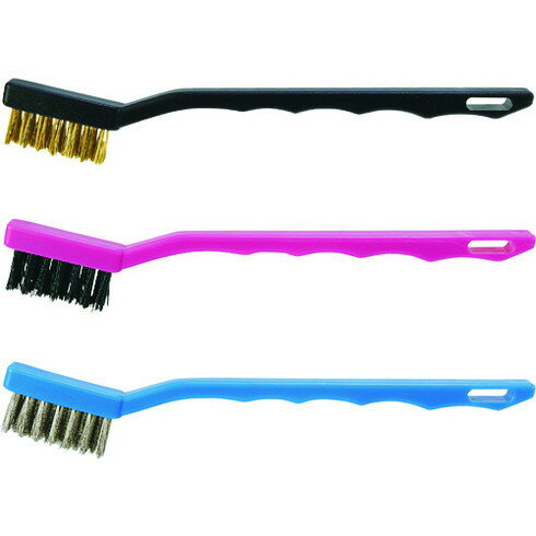 【商品スペック】特長●さまざまな材質の汚れ落としに便利なワイヤーブラシセット。●ステンレスブラシ：傷が付いても良い所のガンコな汚れ落としに適した硬いブラシです。●サビ落としや塗装剥がしにも使用できます。●真鍮ブラシ：ステンレスブラシよりも傷...