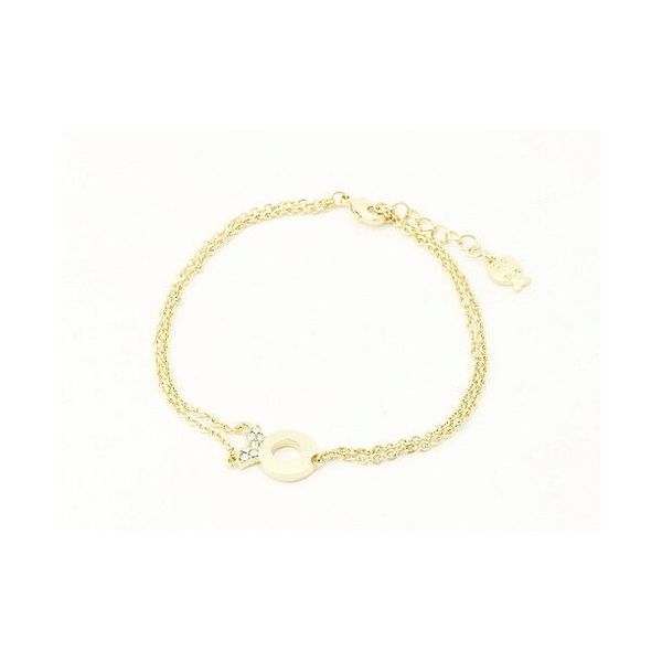 腕周りにアクセントを添えるブレスレット。シンプルでさりげないおしゃれを楽しみたい方にお勧めのアイテムです。全長サイズ：約21cm(アジャスター約：3cm含む)トップ(つなぎ管含)：1x1.5cm重量：約3g留め具：カニカントップ：真鍮（ゴー...