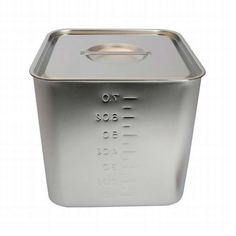 【商品説明】縁部(フランジ)はカールがなく、サニタリー性に優れています。内側は計量に便利な目盛付きです。耐久性と耐食性に優れたステンレス製です。生産国:日本素材・材質:ステンレス(SUS304)商品サイズ:内寸:200×200×H200mm...