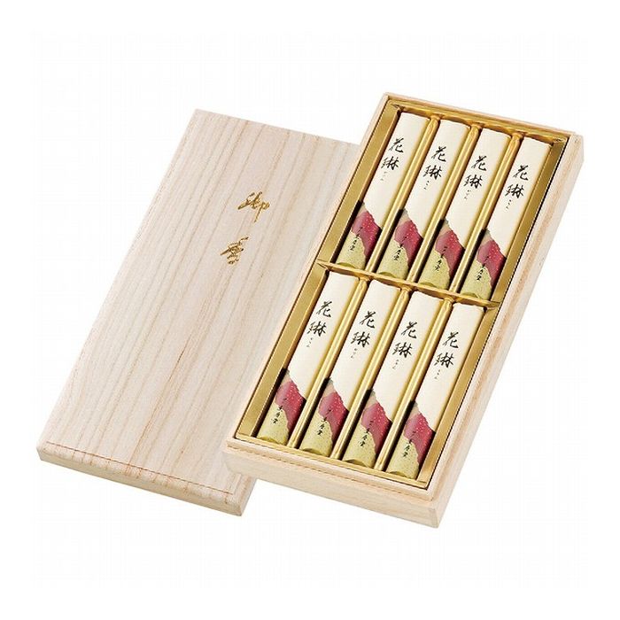 【商品詳細】現代的でやさしい白檀の香りが広がる「花琳（かりん）」のご進物用お線香です。白檀、天然香料をブレンドすることにより、現代的で甘くソフトな香りに仕上げました。平安朝のパッケージデザインと現代的な香り、古典の中に新しさを加えたお線香で...