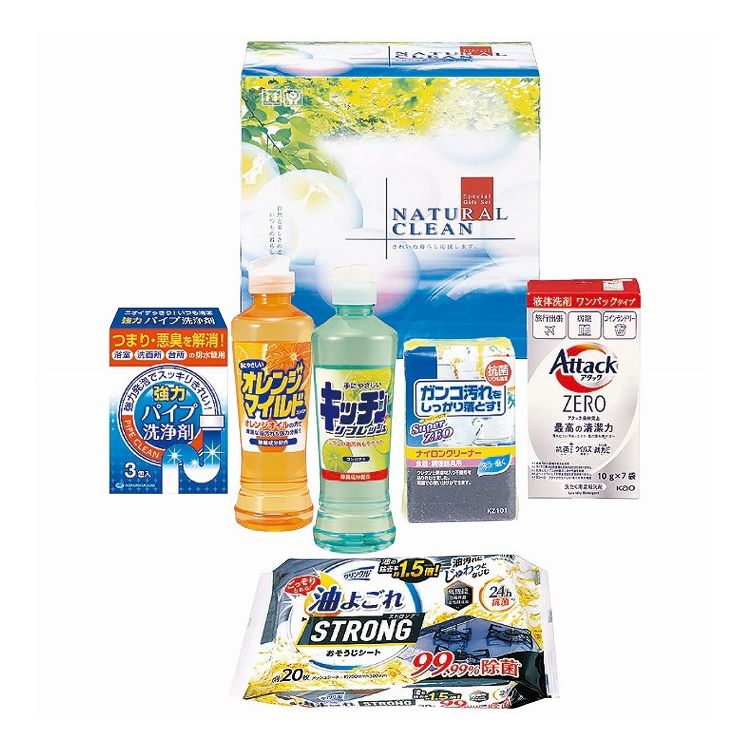 毎日の暮らしをより清潔で快適に。【商品区分】雑貨【商品内容】花王アタックZEROワンパック(10g×7袋)・クリンクル油よごれおそうじシート(20枚入)・抗菌ナイロンクリーナー各1個・270mlキッチンリフレッシュコンパクト・270mlオレ...