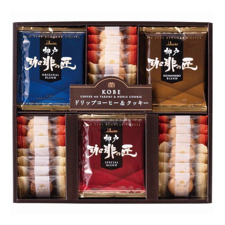 【商品説明】簡易ドリップコーヒーと6種類のクッキーの詰め合わせです。原材料表記【レギュラーコーヒー】コーヒー豆（粉）生豆生産国名スペシャルブレンド：ブラジル、コロンビア、インドネシア他キリマンジャロブレンド：タンザニア、ブラジル、コロンビア...