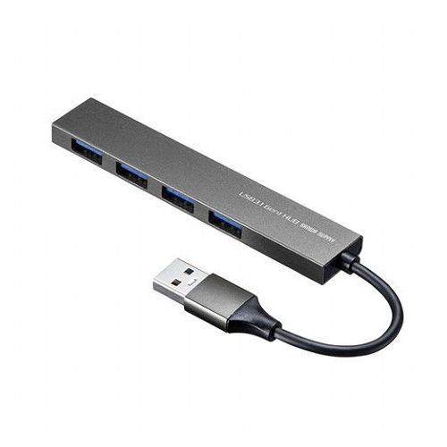 【商品特長】●超スリムで持ち運びに便利なUSB3.2Gen14ポートUSBハブです。●高級感のあるアルミボディです。●USB3.2Gen1(USB3.1/3.0)のスーパースピードモード(5Gbps・規格値)に対応しています。●コンパクトで...