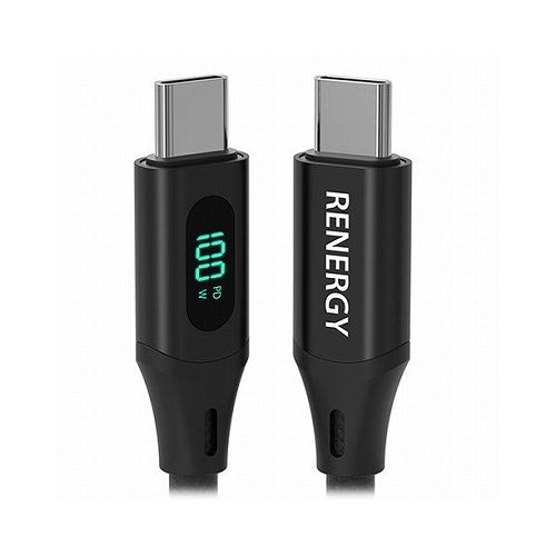 [RENERGY]「LEDデジタルディスプレス付き100WCtoCケーブル」は、コネクタ部に設けられたディスプレイで出力状況を確認できるUSB-CtoCケーブルです。デバイスごとにおすすめな速度で充電するPPSに対応する他、480Mbpsの...