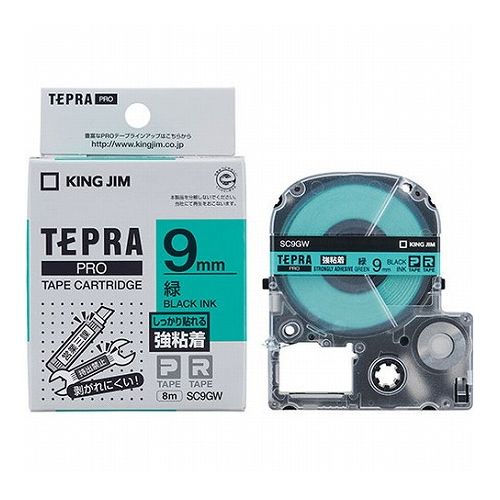 高度な技術と強力な印刷を表現!PRO印刷方式。「テプラ」PROシリーズ専用テープカートリッジ。通常タイプに比べ強力な粘着剤を使用。はがれやすいPP素材やシボのあるところでもしっかりと貼れます。●カラー:緑●素材:PET●生産国:日本重量：2...