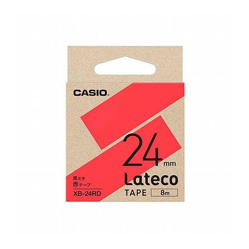 lateco詰め替え用テープ 24mm幅(テープ長8m)●赤に黒文字●24mm●発色層をラミネートした新開発のテープ。●ラミネートフィルムにより、擦れ、汚れなどに対する耐久性に優れています。●テープ交換:テープは詰め替え方式を採用。専用テー...