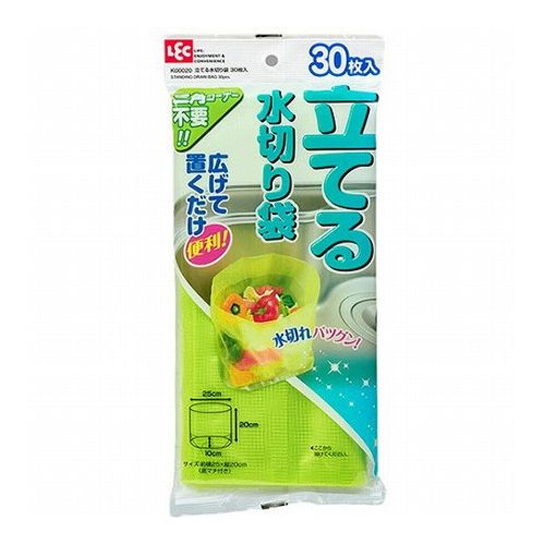 広げて置くだけ。 使い捨ての自立式水切り袋○ジャマで不衛生、掃除が面倒な三角コーナーはいりません。 袋ごと捨てられていつでも清潔です。○通水性の良いワリフ素材を使用。 細かいゴミを逃さず、スムーズに水切りします。○通気性も良いので、生ゴミが...