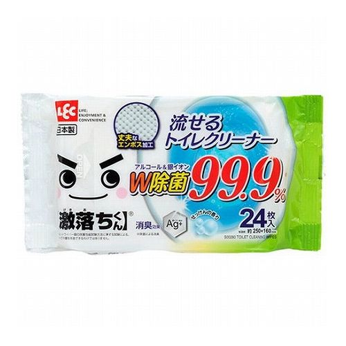 流せる除菌トイレクリーナー24枚○トイレの拭き掃除と除菌が出来る銀イオン配合のウェットシートです。○アルコールと銀イオンのW効果により、便座や床などのニオイの元となる汚れや雑菌を取り除くので、除菌・消臭効果があります。※全ての菌やニオイを除...