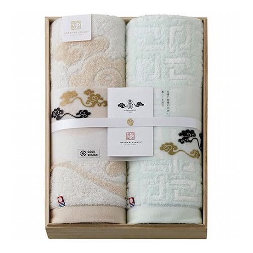 今治謹製雲母唐長(KIRAKARACHO)唐長文様コンパクトバスタオル2P(木箱入)特長400年来の歴史を持つ京都の唐紙屋「唐長」をルーツに持つ「雲母唐長」と今治謹製がコラボレーションした今治タオルのギフトです。縁起の良い唐長文様を特別な美...