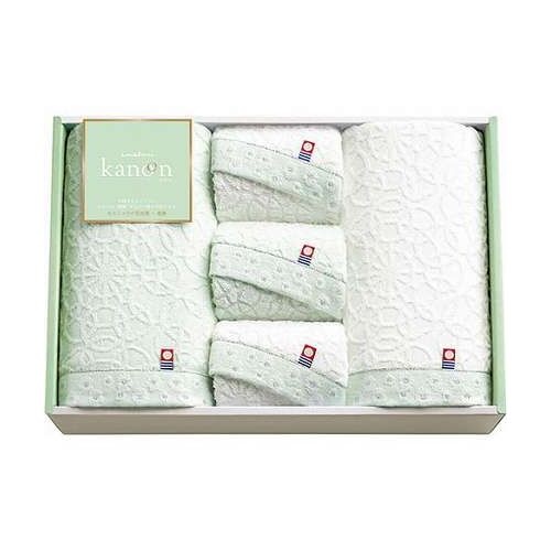 【商品詳細】バスタオル×2、フェイスタオル×3【仕様】メーカー型番 : 63680箱サイズ : 380×260×88mm重量 : 990g【送料について】北海道、沖縄、離島は送料を頂きます。