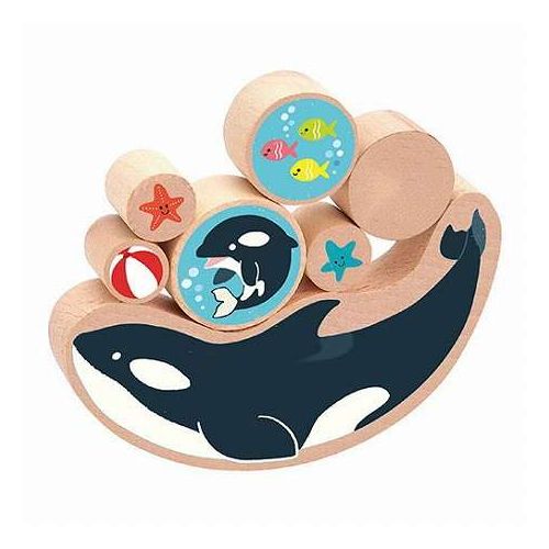 かわいいシャチのバランスゲーム!手のひらサイズで、かわいいシャチをモチーフにした木製バランスゲームです。シャチの台座に、まるいパーツをバランスよく積み上げていくシンプルなルールで、小さなお子さまから大人まで楽しめます。小さなお子さまでも直感...