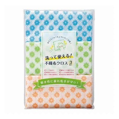 洗って使える 不織布クロス3枚入お好きなサイズにカットしてあちこち拭き掃除、汚れたら洗って繰り返し使用可能。300x600mmサイズの3枚入り。サイズ : 300×600mm材質 : ポリエステル・レーヨン生産国 : 中国箱サイズ : 23...
