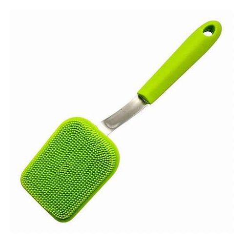 フライパンの油汚れ・ソースで汚れたお皿etcの予備洗いに!シリコン製のブラシ&スクレーバー。カレー等で汚れたお皿洗いや水回りのお掃除にも。多用途に使えます!・素材 : シリコーンゴム・ステンレス鋼・サイズ : 24×6.5×4cm・保証期間...