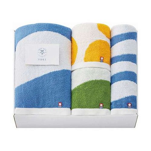 タオルセットバスタオル(60×120cm)×1、フェイスタオル(33×80cm)×2、ウォッシュタオル(33×34cm)×1・綿100%メーカー品番:I-77800箱サイズ:400×300×100mm重量:1080g【送料について】北海道、...