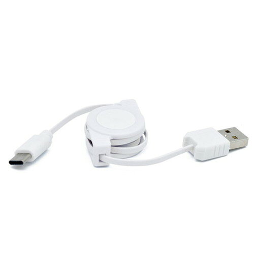2.0A急速充電対応TYPE-C充電リールケーブル (ホワイト)■TypeC充電専用ケーブル■最大2.0A充電対応■からみにくい巻取式■ケーブル長:約50cm ※USB PD非対応●製品構成: 本体×1●保証期間:初期不良(1週間)【配送に...