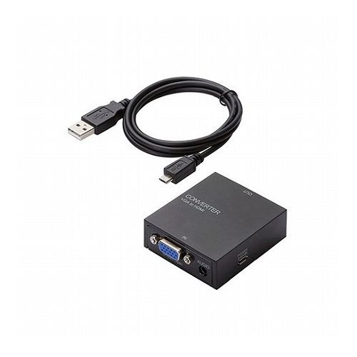 映像出力方法がVGA(D-Sub15pin)のみのパソコンから、HDMI入力のテレビやディスプレイ・プロジェクタに映像出力・音声転送することができるVGA-HDMI変換コンバーター。●VGA信号と音声信号をHDMI信号に変換するコンバーター...