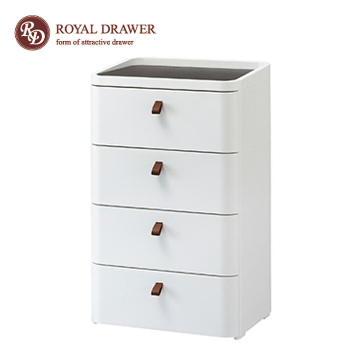 プラスチックとは思えない高級感。ホコリに強いALLカバーデザイン。リバーシブル天板で気分に合わせてカラーチェンジ。モダンな本革ハンドル。引き出しはスルッと閉まる仕様。■サイズ（約）：W54.5×D41×H87.5cm　■原産国：日本　　■メ...