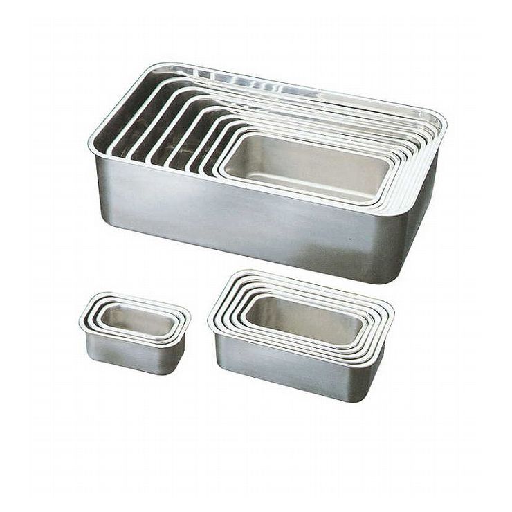 本間冬治工業 BK 18-8深型長バット 52型 022016JANコード：4977544500524規格：規格52型サイズ：外寸縦×横×高さ520×312×H134mmサイズ容量1：520×312×H134mm材質：18-8ステンレス生産...