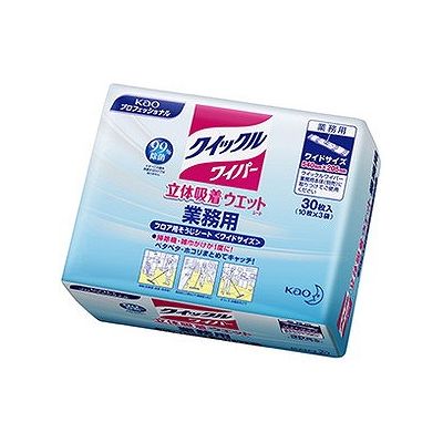 商品概要メーカー：花王プロフェッショナル・サービス商品名：クイックルワイパー立体吸着ウェットシート業務用（30枚）区分：日用雑貨内容量：30枚商品概要：【業務用】掃除機×雑巾がけが一度にできる立体吸着ウエットシート。フロア用そうじシート。J...