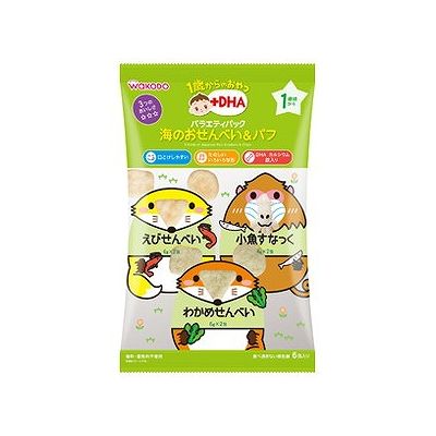 商品概要メーカー：アサヒグループ食品（和光堂）商品名：【軽】1歳からのおやつ＋DHAバラエティパック海のおせんべい＆パフ（6包）区分：食品内容量：6包商品概要：【1歳頃から】3つの味が楽しめるバラエティパックJANコード：498724418...