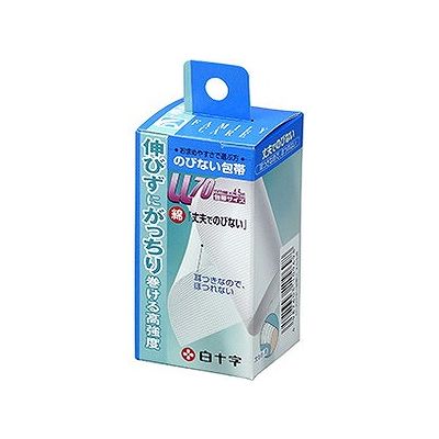 商品概要メーカー：白十字商品名：FCのびない包帯LLサイズ太もも（7cm×4．5m）区分：日用雑貨内容量：1個商品概要：●のびないので、患部の固定に最適な包帯です。●「ラッセル織り」で、強度を強くしています。JANコード：498760310...