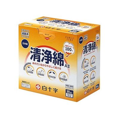 商品概要メーカー：白十字商品名：FC清浄綿AII30包入区分：医薬部外品内容量：30包商品概要：【医薬部外品】ぬれているのでやさしく拭けるJANコード：4987603140097商品コード：009431255商品の特徴●天然コットン100％...