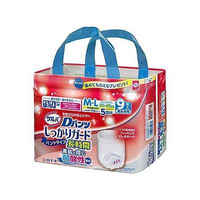 商品概要メーカー：白十字商品名：サルバDパンツしっかりガードM−Lサイズ（9枚入）区分：日用雑貨内容量：9枚入り商品概要：●ダブルフィット構造（上層と下層の吸収体）の働きで、尿道口と吸収体が常に密着しモレを防ぎます。●さらにフィットアップギ...