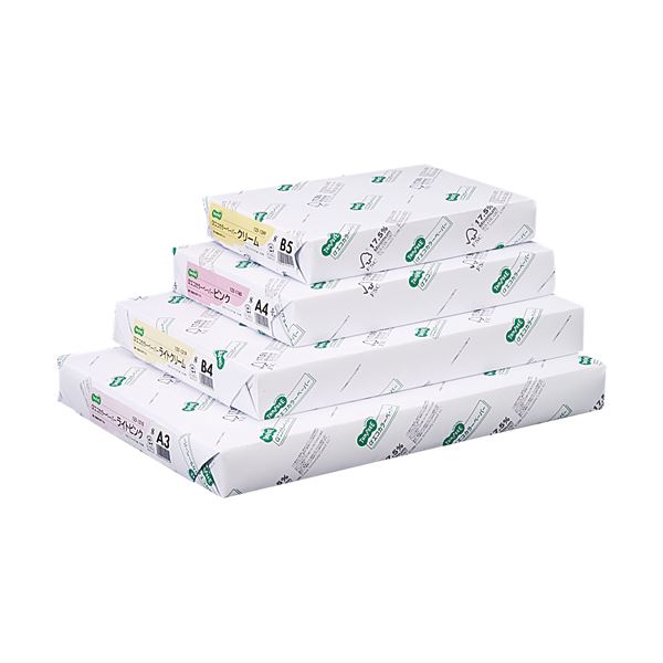 ■商品内容●500枚入の通常包装、B4 クリームのカラーペーパー、5冊セットです。■商品スペックサイズ：B4寸法：257×364mm紙質：色上質紙紙色：クリーム坪量：約64g/m2厚み：約0.087mm古紙パルプ配合率：1%以上紙目：縦目連...