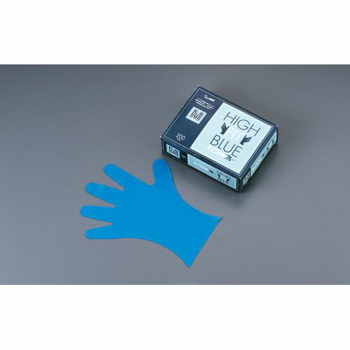 旭創業 ハイフィットブルー（ポリエチレン製） S STBF401 JANコード 4990798844022●サイズ:S●全長(mm):250●(約)手のひら周り(cm):23●材質：ポリエチレン■1箱(200枚入)使い捨て用・非常に伸縮性が...