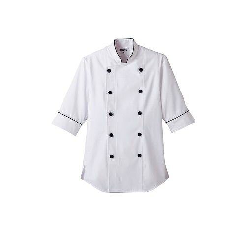 サンペックスイスト ショップコート ET-1140 ホワイト×ブラック M SKC5302 JANコード 4589929626875●メーカー品番:ET-1140●サイズ:M●着丈(cm):72●肩巾(cm):44●胸囲(cm):102●袖...