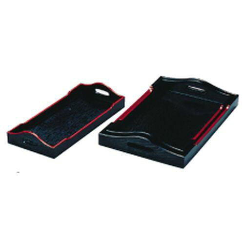 若泉漆器 カスター盆 黒天朱 1-105-4 9寸 RKS144 JANコード 4562210988418●サイズ: 9寸●幅×奥行×高さ(mm):280×168×40●(内寸)幅×奥行(mm):264×156●重量(g):247●材質：A...