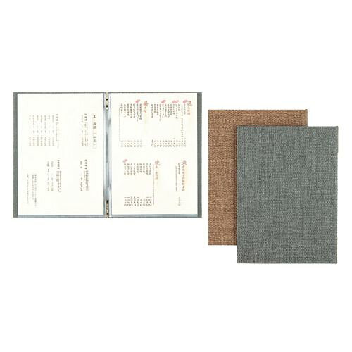 シンビ メニューブック LS-202 黒 PAA1001 JANコード 4995446101663●色:黒●幅×高さ(mm):200×275●用紙サイズ:B5●ページ仕様:ビニール付4ページ●材質：本体:壁紙/ピン:ステンレス/ビニール:P...