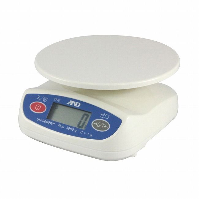 A＆D A＆D防塵・防水デジタルハカリ UH-3000WP [BBS3401]JANコード：49810466136753kg(最小表示1g)●本体寸法:161×140×H74●計量皿寸法:約φ150●電源:単3型乾電池×2個(別売)●水につ...