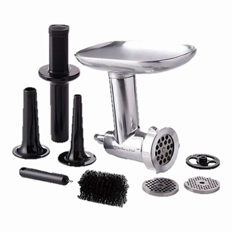 ●・チューブ大(穴19mm):、チューブ小(穴9.5mm):、粉砕プレート3枚(粗φ8mm、中φ4.5mm、細φ3mm):ソーセージスタッファー・プレート、洗浄ブラシ、プッシャーがセットになっています。・肉、生野菜、果物の粉砕に使用します。...