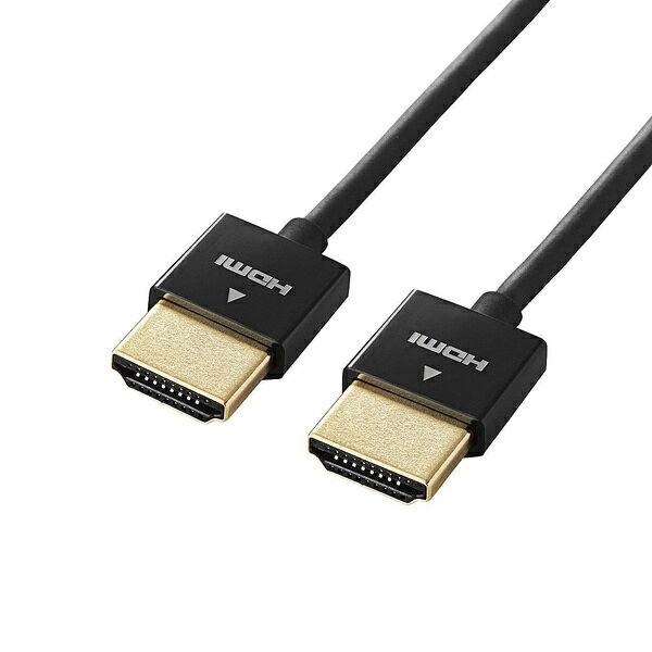 ■ケーブル直径約3.2mmで取り回しがしやすく、すっきり配線できる。1本のケーブルで映像信号と音声信号をデジタルで高速伝送するスーパースリムタイプのイーサネット対応ハイスピードHDMIケーブル。［特徴］■ケーブル直径約3.2mmで取り回しが...