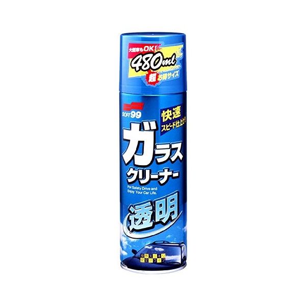 ソフト99 車用 ガラスクリーナー 透明 480ml 04053JANコード：4975759040538商品サイズ (幅×奥行×高さ) :66×66×225×mm内容量:480ml◆泡ギレの良い新処方のクリーナー液は、拭き取るタオルやウエス...