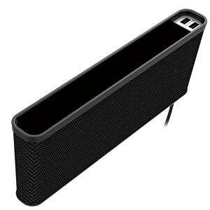 商品詳細シートの隙間に挟み込む USB充電ポートが付いたサイドポケット。USB充電2ポート付パッケージサイズ370（高さ）×120（幅）×45（奥）型番DC020【送料について】北海道、沖縄、離島は送料を頂きます。