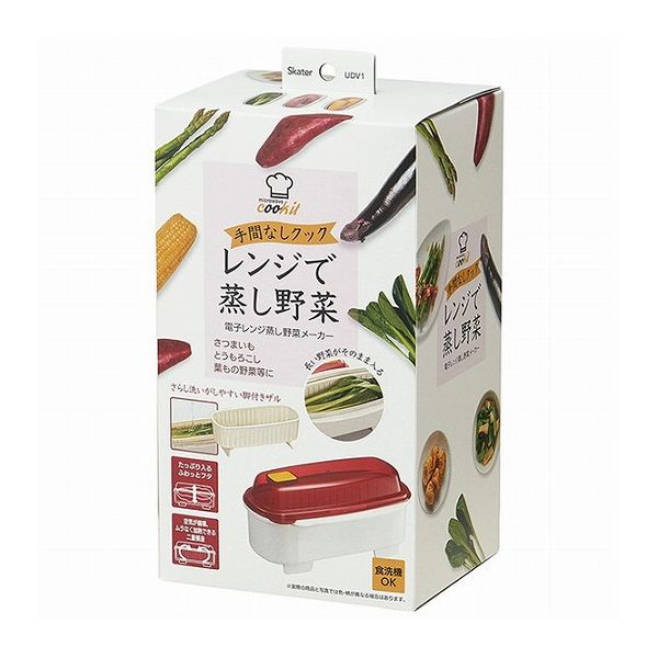 【商品詳細】電子レンジで簡単にほうれん草やさつまいも・とうもろこしなどが調理できます。野菜は水洗いした後、水滴を拭き取らずにまるごと入れるだけ！空気が循環しやすくムラなく加熱できる二重構造。たっぷり入るふわっとフタ。長い野菜もそのまま入る大...