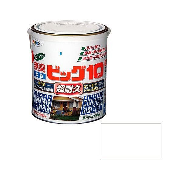 【商品詳細】特殊フッ素樹脂、反応硬化型シリコン変性アクリル樹脂、紫外線防止材(HALS)の相乗効果により、汚れにくく、耐久性に優れた高性能塗料　サビドメ剤・防カビ剤を配合していますので、長期間サビやカビの発生を防ぎます。　いやな臭いのしない...