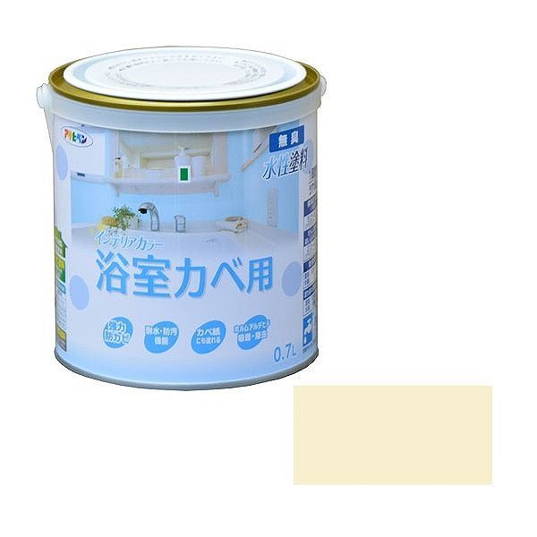 【商品詳細】カベ紙の上に直接塗れる塗料　防カビ性を増強。浴室やキッチンの壁や天井に最適です。　手あか・マジック・クレヨンなどの汚れが落とせます。　【送料について】北海道、沖縄、離島は送料を頂きます。