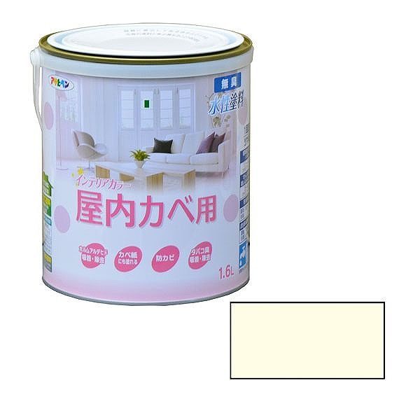 【商品詳細】カベ紙の上に直接塗れる塗料　塗料に含まれるVOC（揮発性有機化合物）は0.1%以下であり、シックハウスの原因とされるホルムアルデヒドを吸着・除去する環境保護塗料です。　せんい壁・砂壁・カベ紙・ビニールカベ紙の上にも塗ることができ...