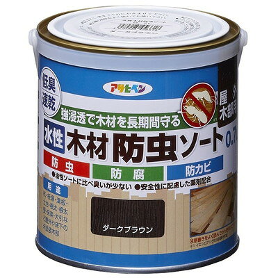 【商品説明】●安全性に配慮した薬剤を配合した屋外木部専用防虫・防腐処理剤。●浸透性に優れ、長時間木材を保護します。●水性なので取扱いが簡単・低臭。【用途】●適した場所：屋内区分　屋外用。●杭、板塀、溝板などの屋外未塗装木部の防虫・防腐。●土...