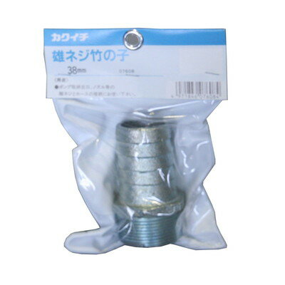 【商品説明】●ホース内径38mm用●オスネジサイズG1-1/2インチポンプに接続用。●オスねじを配管にねじ込んだ後、タケノコ部分にホースを挿し込みバンドで止めてください。●サイズ：縦220mm×横44mm●材質：スチール※メーカーの都合によ...