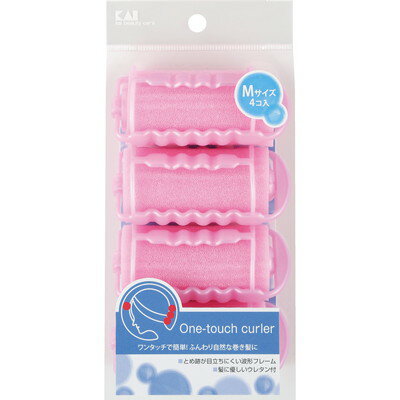 【商品説明】●ポイントカールがキレイにきまるワンタッチカーラーです。●髪にやさしく、留め跡が目立ちにくい仕様です。●入数：4個●サイズ：M●パッケージサイズ：145×82×40mm●重量：40g※メーカーの都合によりパッケージ、内容等が変更...