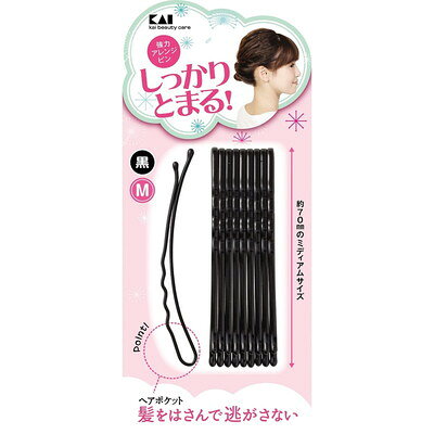 【商品説明】●ヘアポケットで高いホールド力を持つヘアピンのMサイズ、黒色。●個装サイズ(約)：138×60×15mm●重量(約)：28g●ハガネ（焼き付け塗装）●中国●黒※メーカーの都合によりパッケージ、内容等が変更される場合がございます。...