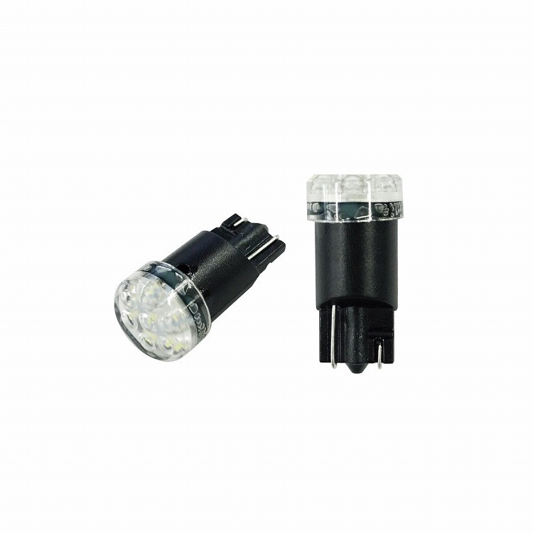 【商品説明】●純正電球と交換するだけで簡単LED化。【商品詳細】●極性フリー、どっち向きに挿しても点灯します。●口金:T10。●2個入り。●本体サイズ(約):W12×H12×D25mm。●パッケージサイズ(約):W90×H125×D35mm...