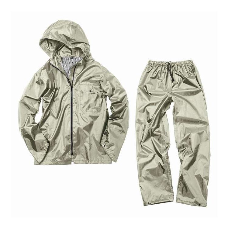 【商品情報】●職人向けレインウェアの進化系です。●フード上部を取り外し、襟裏のメッシュフードを装着することで首元からの浸水を防止します。●袖口二重構造で手首からの浸水を軽減しつつ雨風からての甲をカバーします。●腰袋、ポーチ内の工具などの出し...