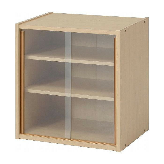 お部屋に馴染みやすいナチュラルカラーとシンプルなデザインです。コンパクトなサイズで場所をとらずに設置ができます。棚板は収納する物に合わせて高さを調節できる可動式です。【本体サイズ】W430×D290×H440mm【重量】7kg【材質】ガラス...