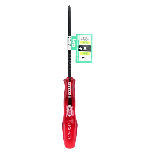 【用途】ねじ締め作業。【機能・特徴】早回しに便利なローレット加工付。柄は、アセテート樹脂、エルゴミックデザインです。【仕様】●サイズ：（＋）NO．00。●軸長：75mm。【材質】●クロームバナジューム鋼。【商品サイズ】幅17×高さ150×奥...